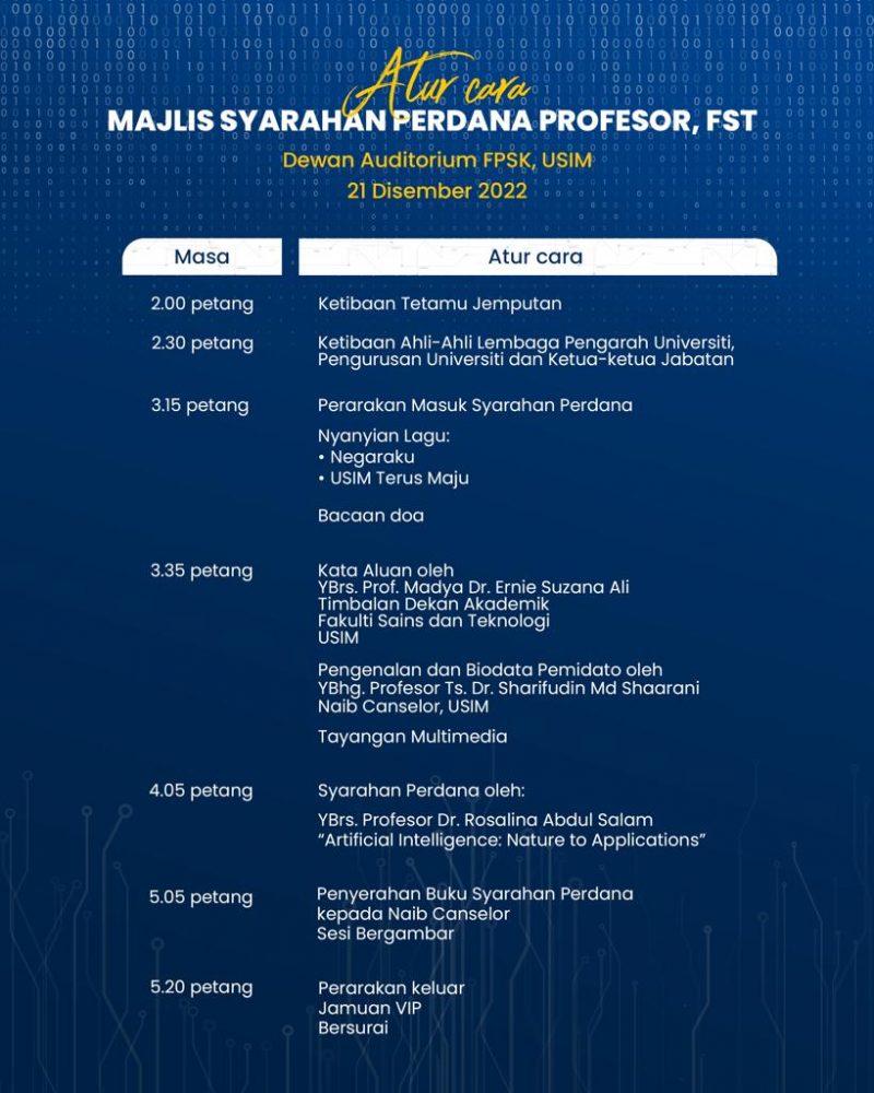 MAJLIS SYARAHAN PERDANA PROFESOR – FST USIM